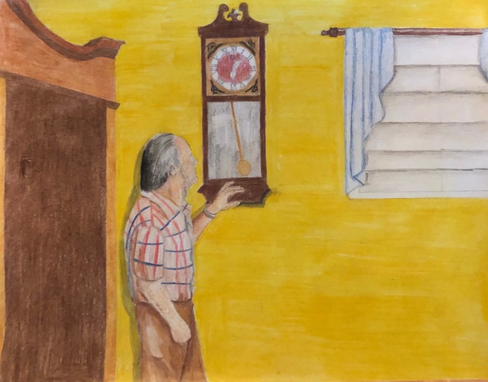 Sposato, grandfather and grandfather clock. :: The Virtual Art Show